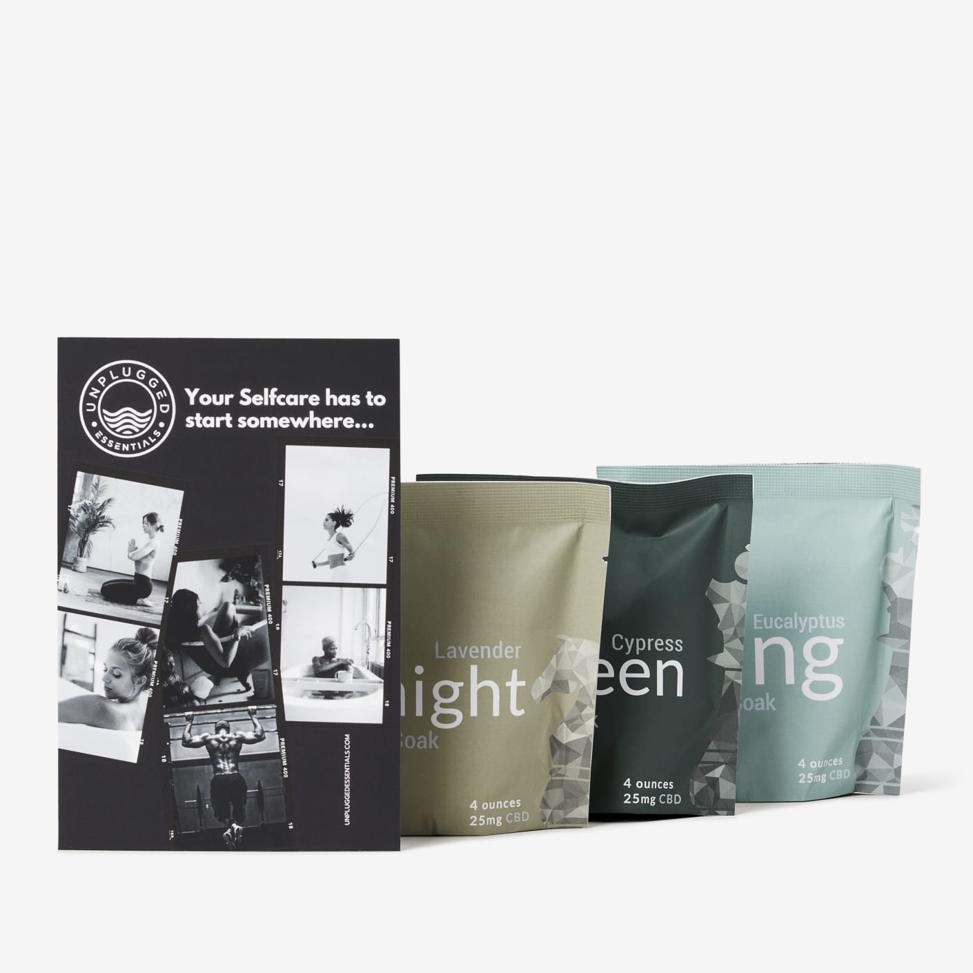 Unplugged Essentials CBD Bath Soaks Packets, Set of 3 | Bespoke Post